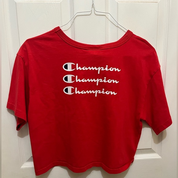 Champion | Tops | Red Champion Crop Top | Poshmark